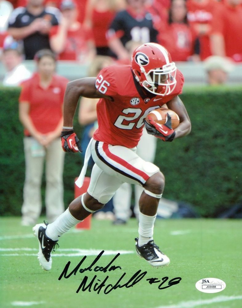 Malcolm Mitchell Signed Georgia 8x10 Photo (JSA)