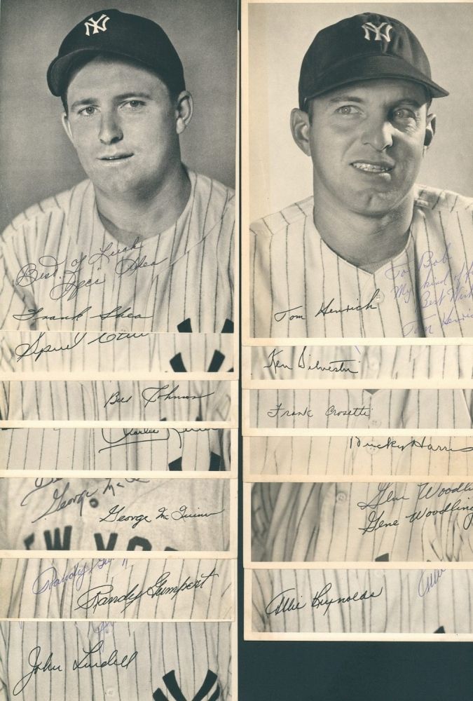 Lot of (13) Signed Vintage 1949 World Champion Yankees 7x9 Photos ...