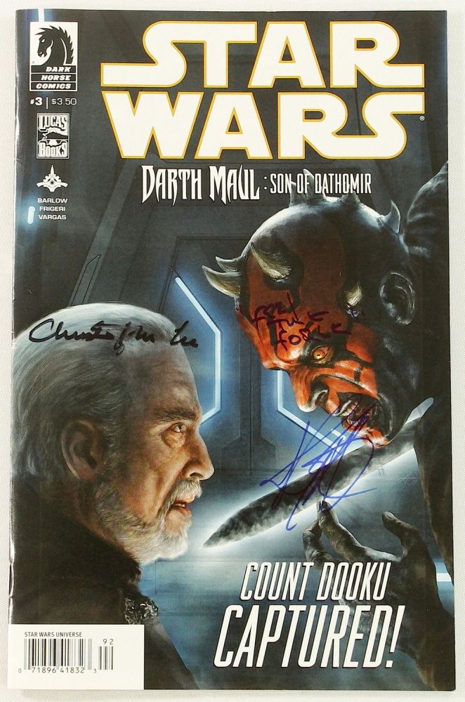 Christopher Lee & Ray Park Signed "Star Wars: Darth Maul Son of ...