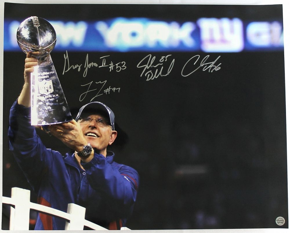 Giants Super Bowl Celebration 16x20 Photo Signed by (4) with Greg Jones ...