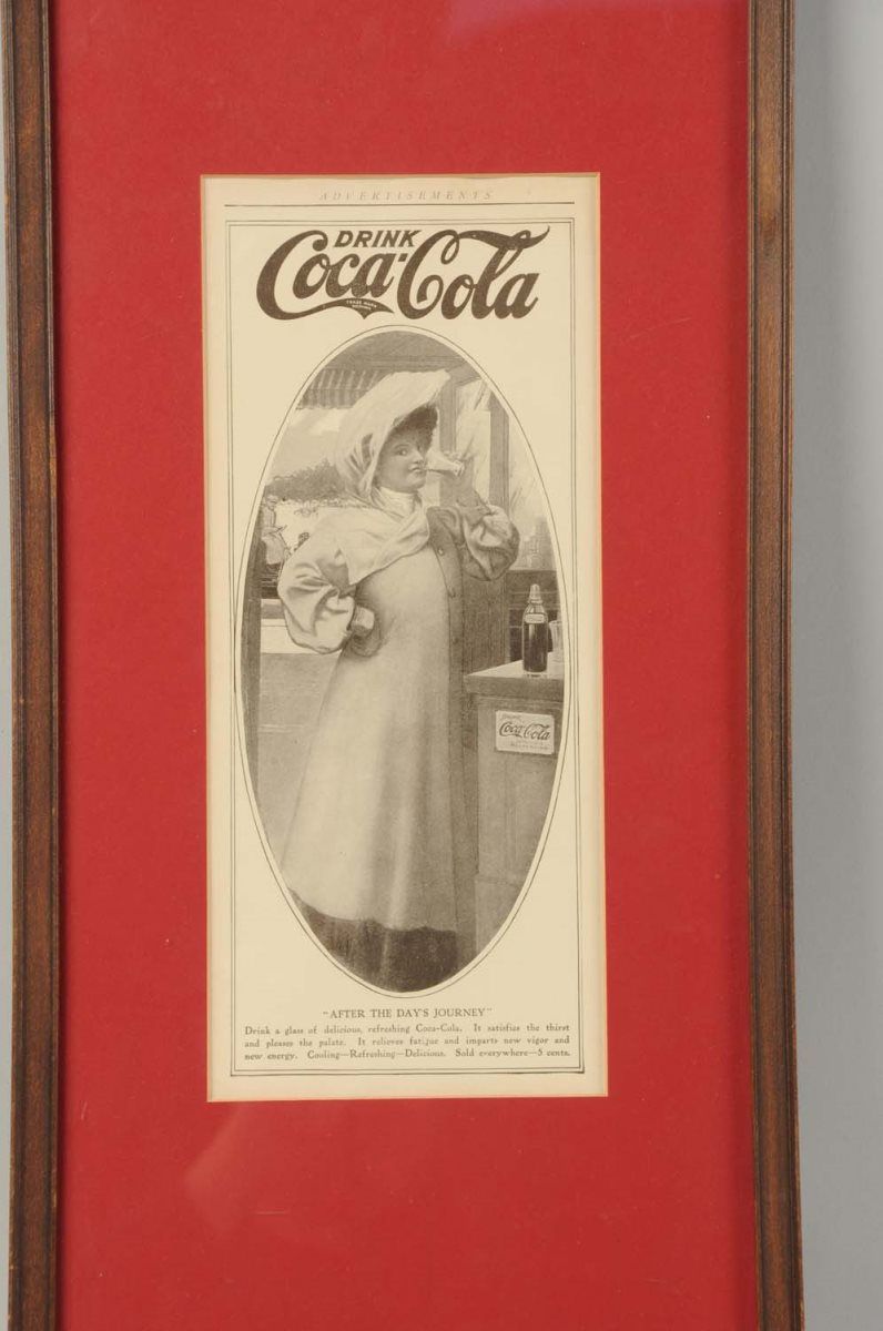 Framed C.1910 Coca-Cola Magazine Ad.