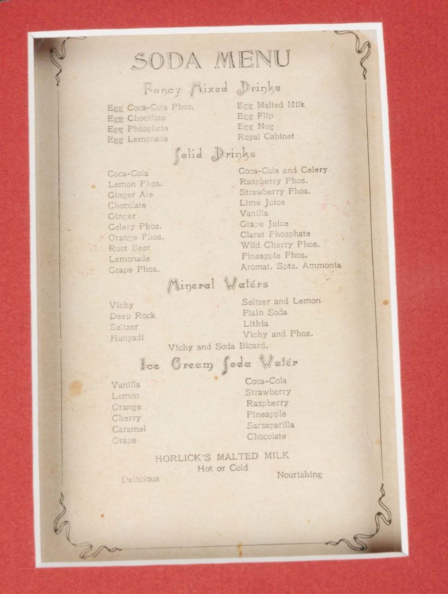 1902 Coca-Cola Menu Card.