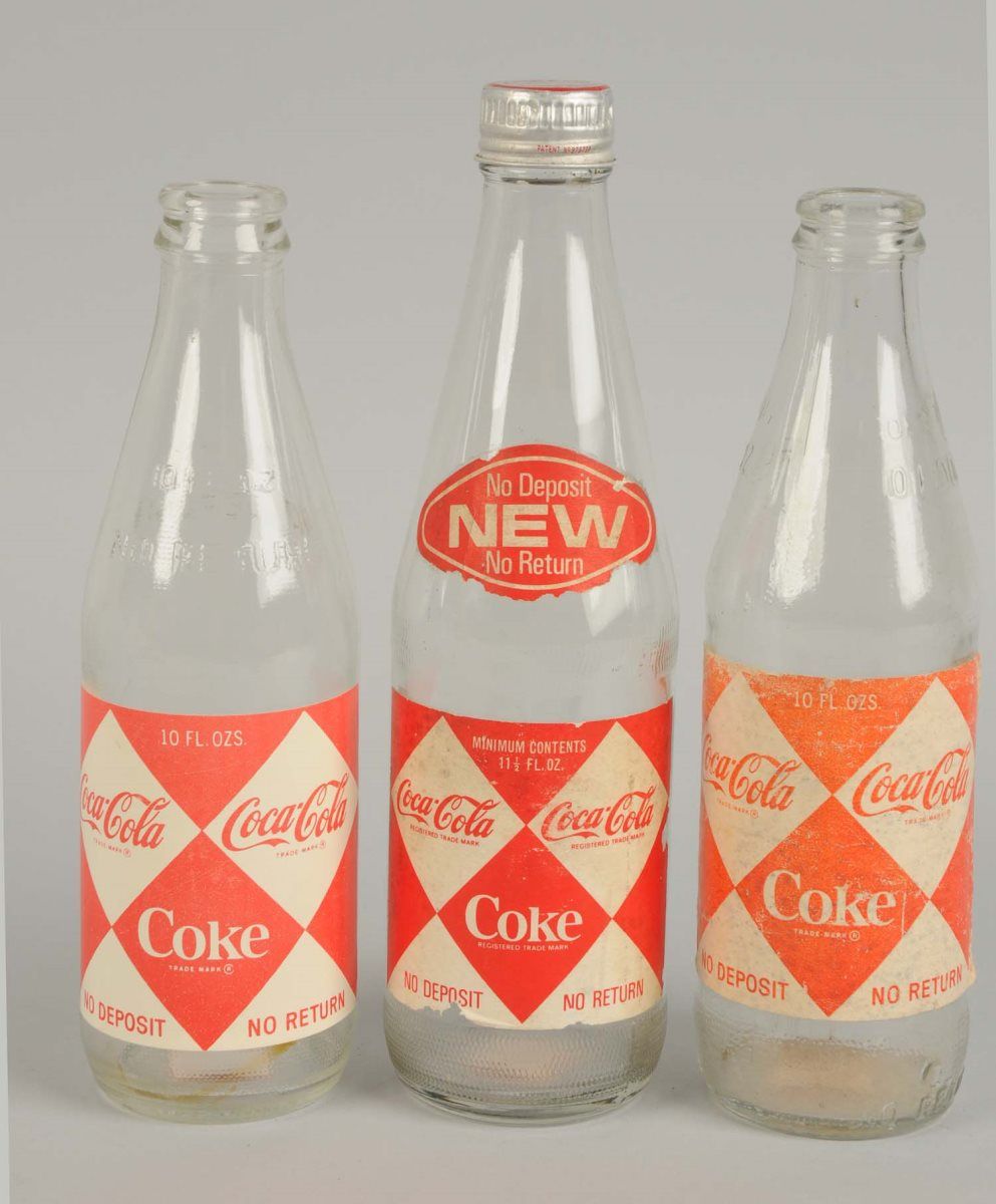 Lot of 3: 1960s Bottles Diamond Coca-Cola Paper Label.