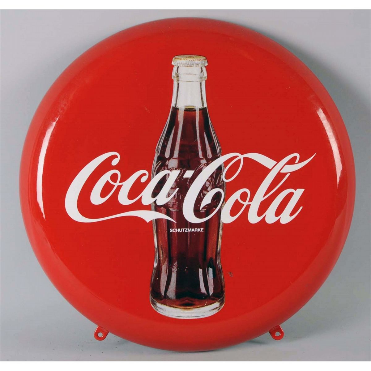1950s German Porcelain Coca-Cola Button Sign.