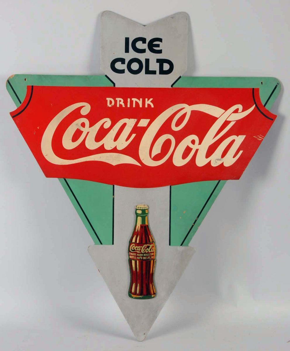 Coca-Cola Kay Display Cutout Plywood Triangle.