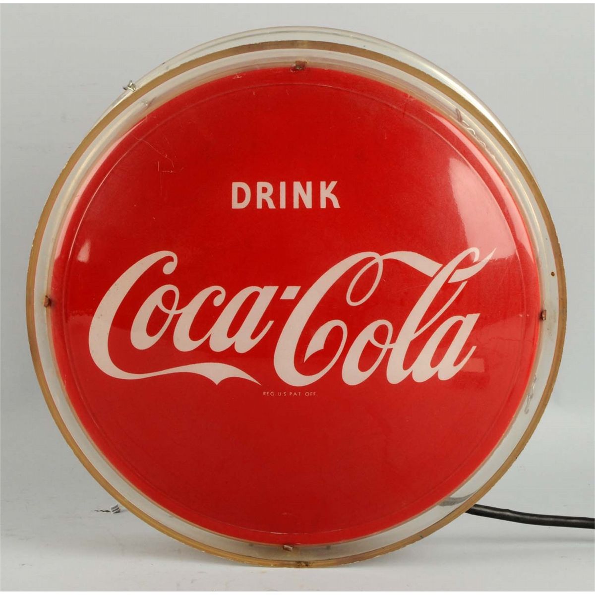 1950's Coca-Cola Halo Lighted 2 Sided Sign.