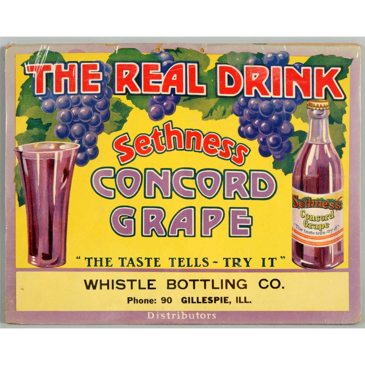 Concord Grape Small Cardboard Sign.