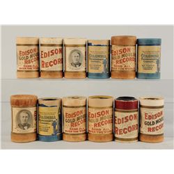 Lot of 12: Edison Phonograph Rolls.