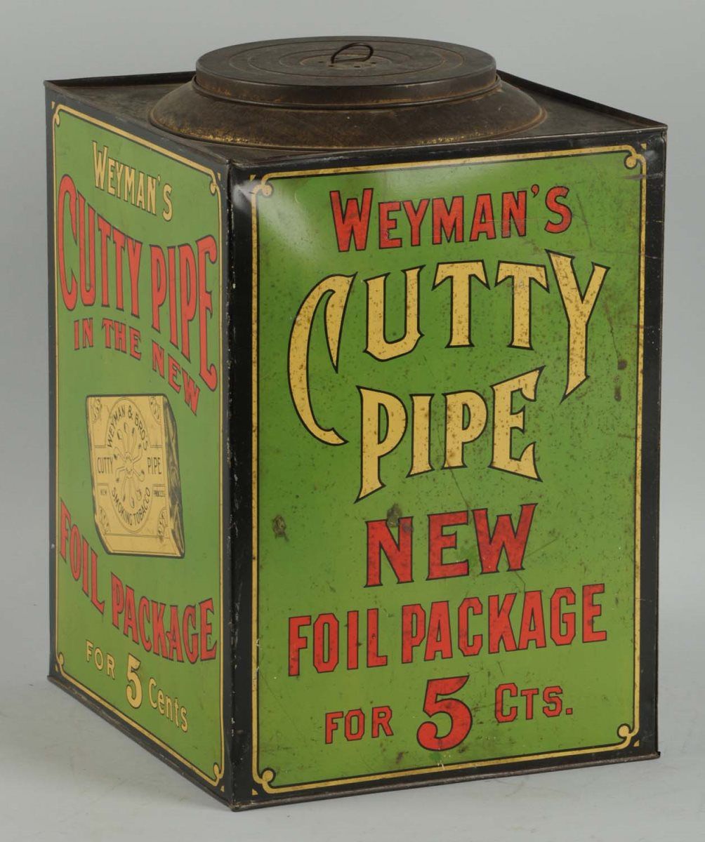 Large Green Weyman's Cutty Pipe Tobacco Tin.