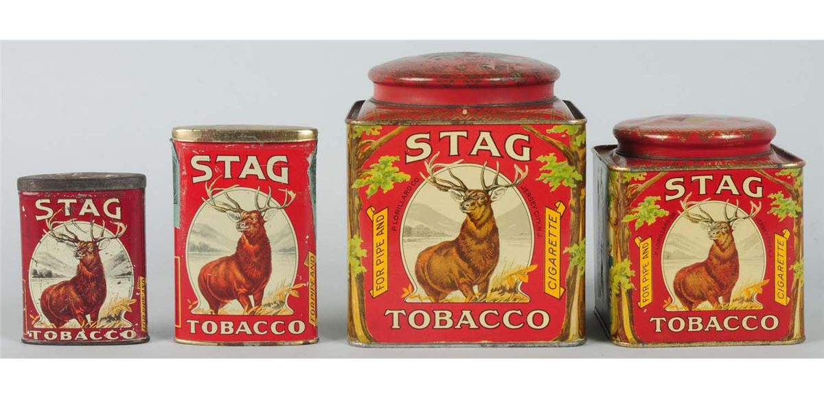 Lot of 4: Stag Tobacco Tins.