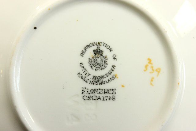 Reproduction of early Royal Worcester Florence ca. 1768. Plate approx ...