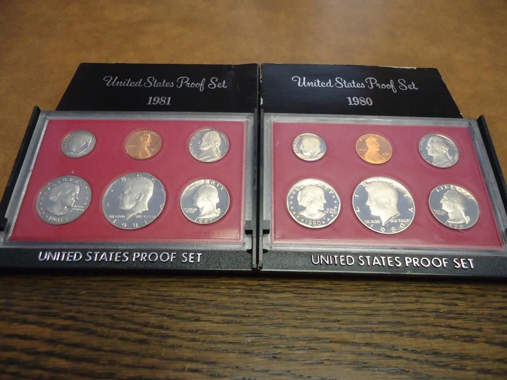 1980 & 1981 US PROOF SETS (WITH BOXES)