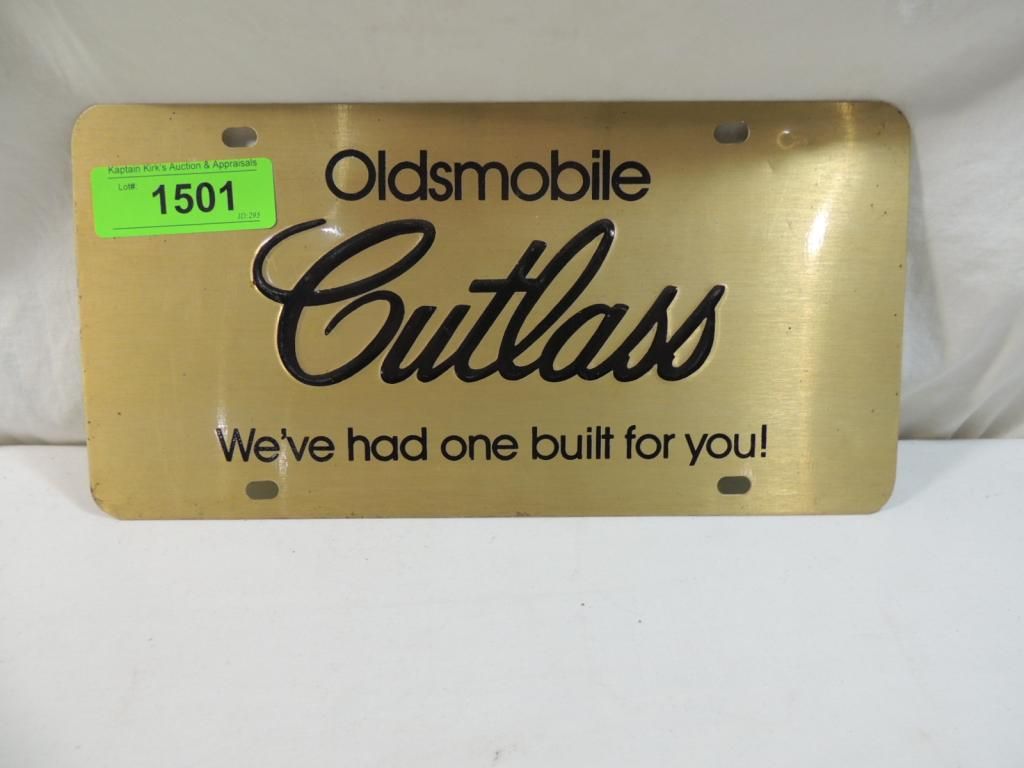 OLDSMOBILE CUTLASS LICENCE PLATE