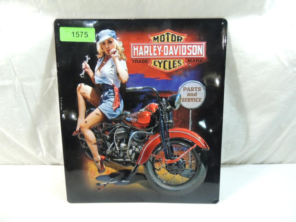 3D PINUP HARLEY DAVIDSON METAL SIGN