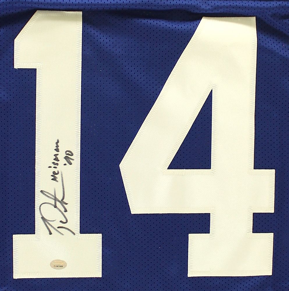 Ty Detmer Signed BYU Stat Jersey Inscribed "Heisman 90" (GTSM)