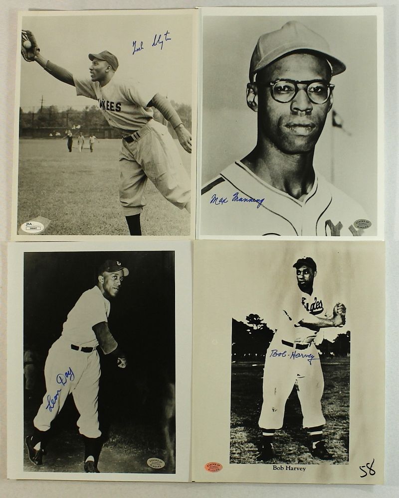 Lot of (4) Signed Baseball 8x10 Photos With Zack Clayton, Leon Day, Bob ...