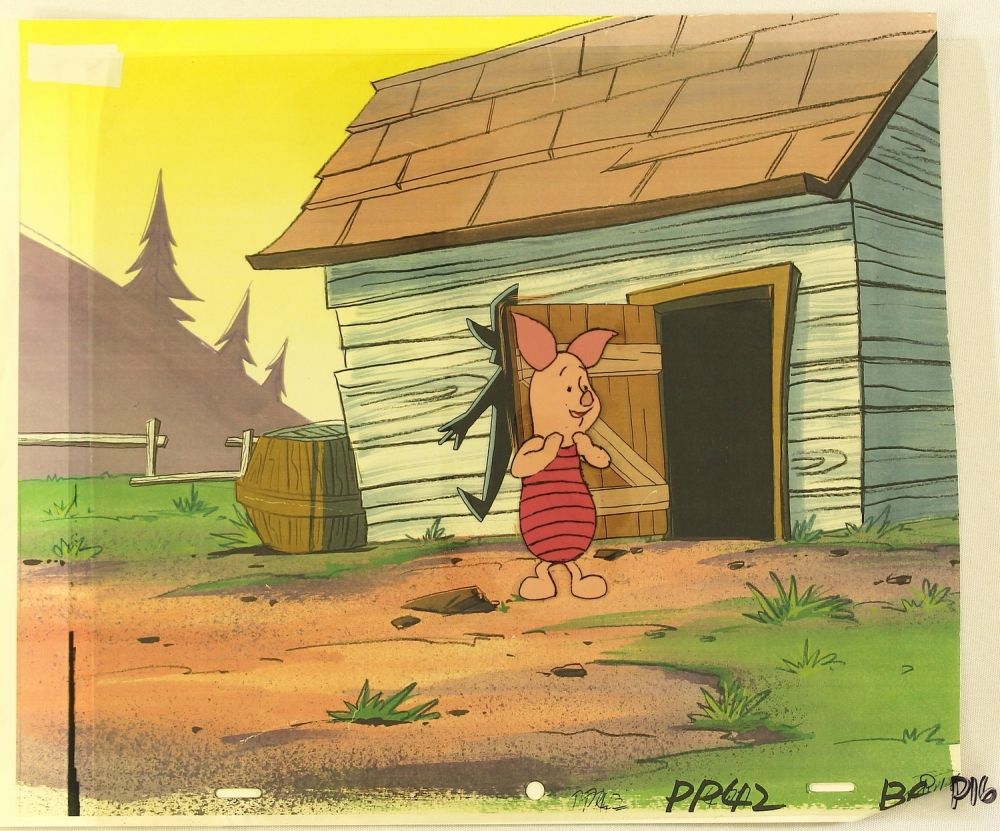 Piglet "Winnie the Pooh" Walt Disney Original Hand-Painted Animation ...