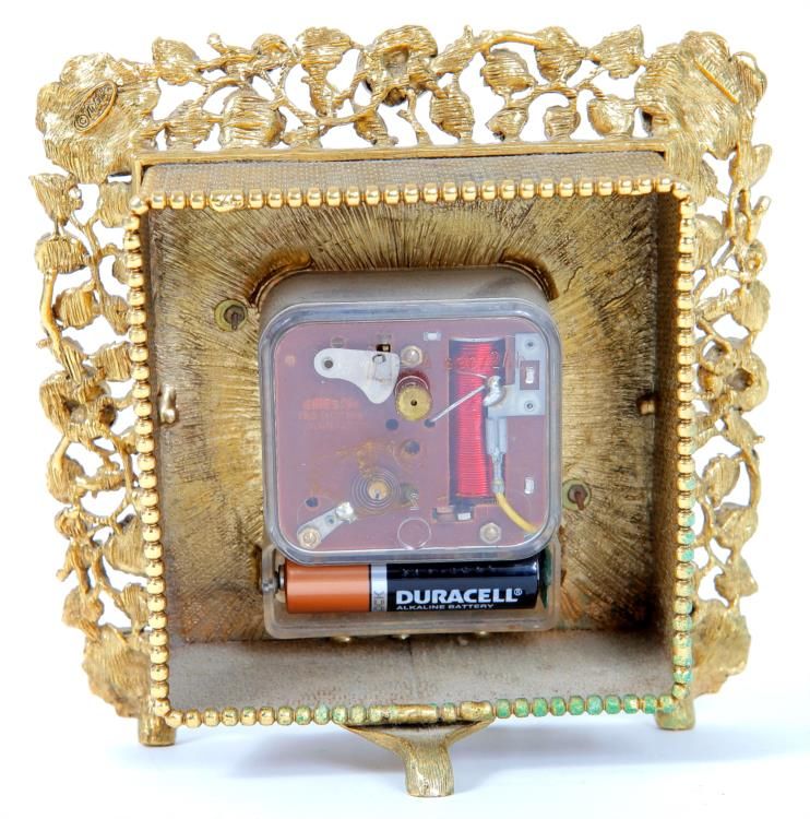 Vintage Matson Gold Floral Quartz Desk Clock