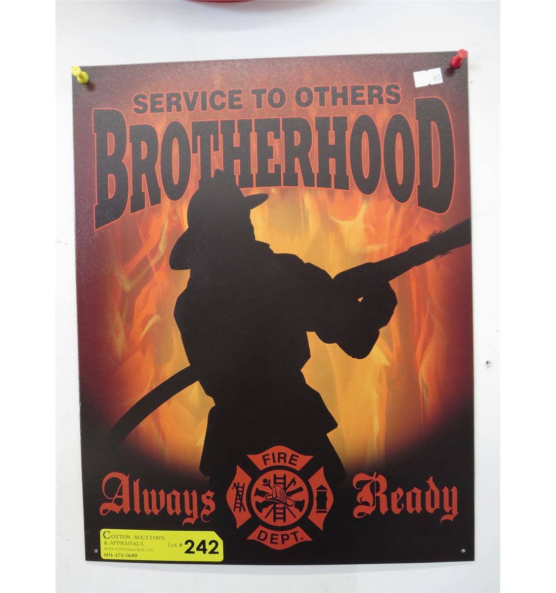 Fire department tin sign - Always Ready