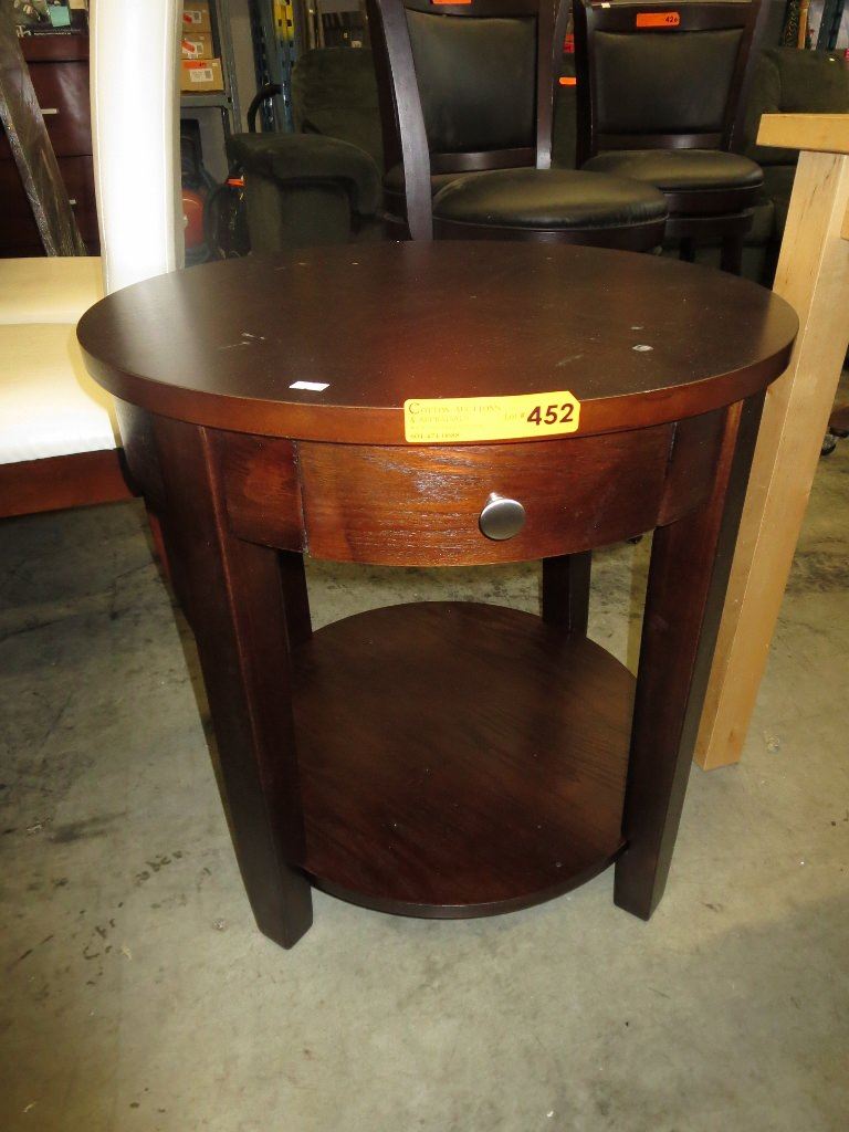 NEW round side table with drawer