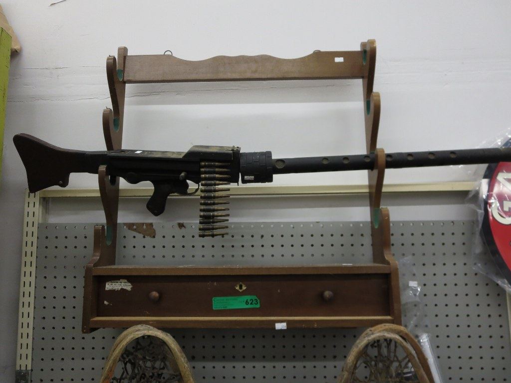 Wood gun rack & wood machine gun prop