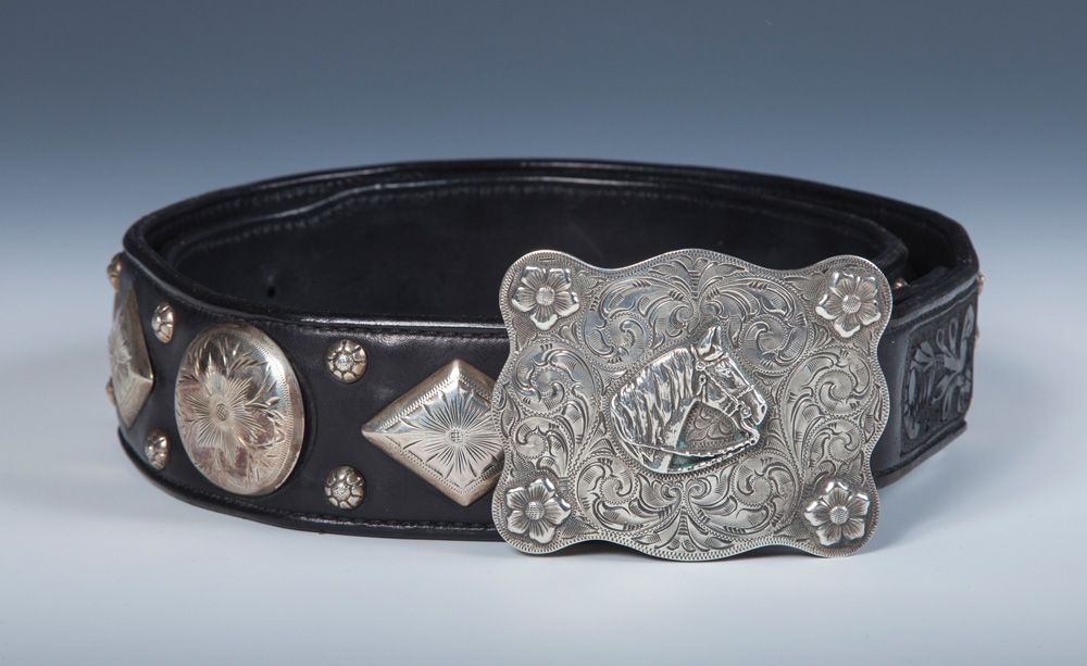 Edward H. Bohlin Concho Belt with "Horse Whisperer" Buckle