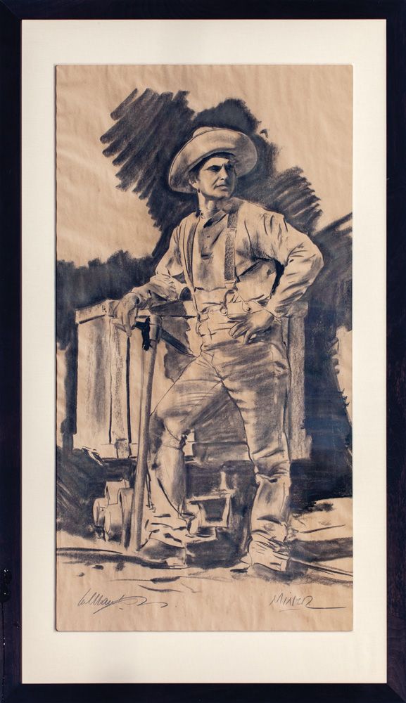 William Matthews, six charcoal drawings