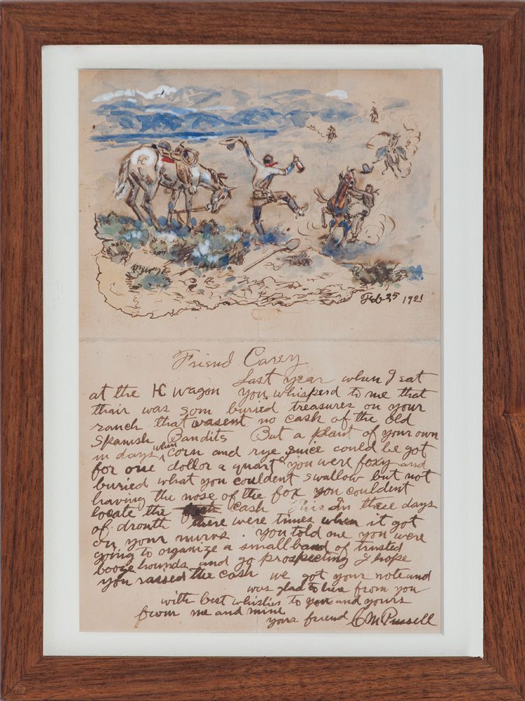 Charlie Russell Illustrated Letter to Harry Carey