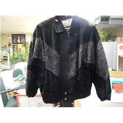 BLACK & PATERN SUEDE COAT - IRENE HILL