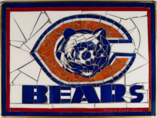 Chicago Bears Original Stained Glass Art by Pinkhasik