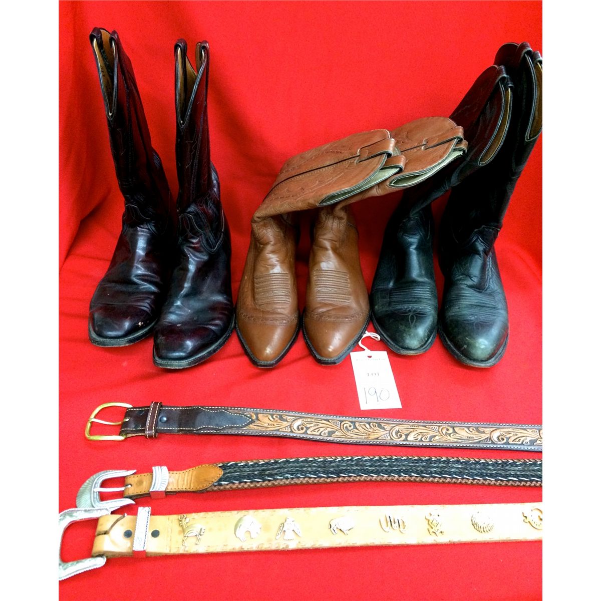 Cowboy Boot & Belt Lot