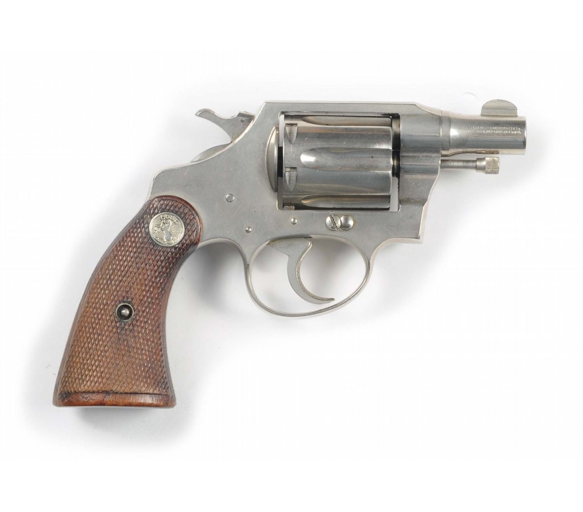 Pre-War Colt Factory Nickel Detective Revolver.**