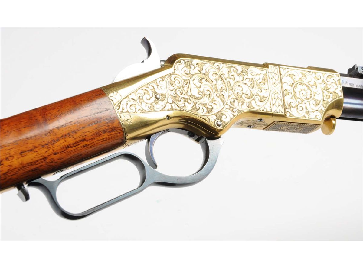 As New Factory Engraved Uberti Henry Rifle.**