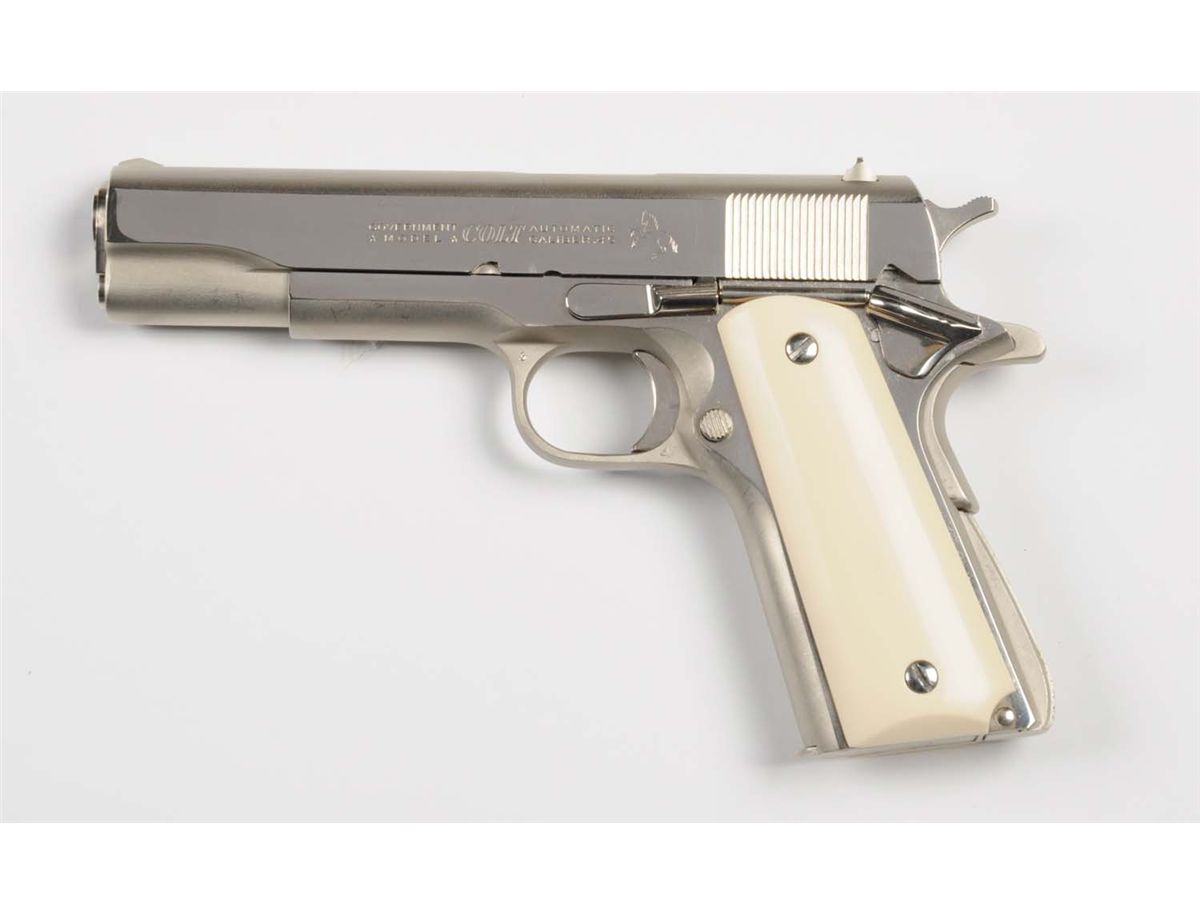 Colt Model 1911 Nickel Pre-70 Pistol.**