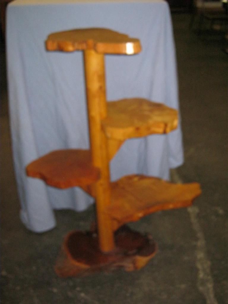 Pine Log Plant Stand