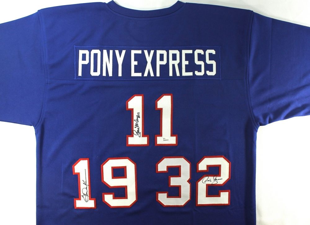 Eric Dickerson, Craig James & Lance McIlhenny Signed "Pony Express" SMU ...