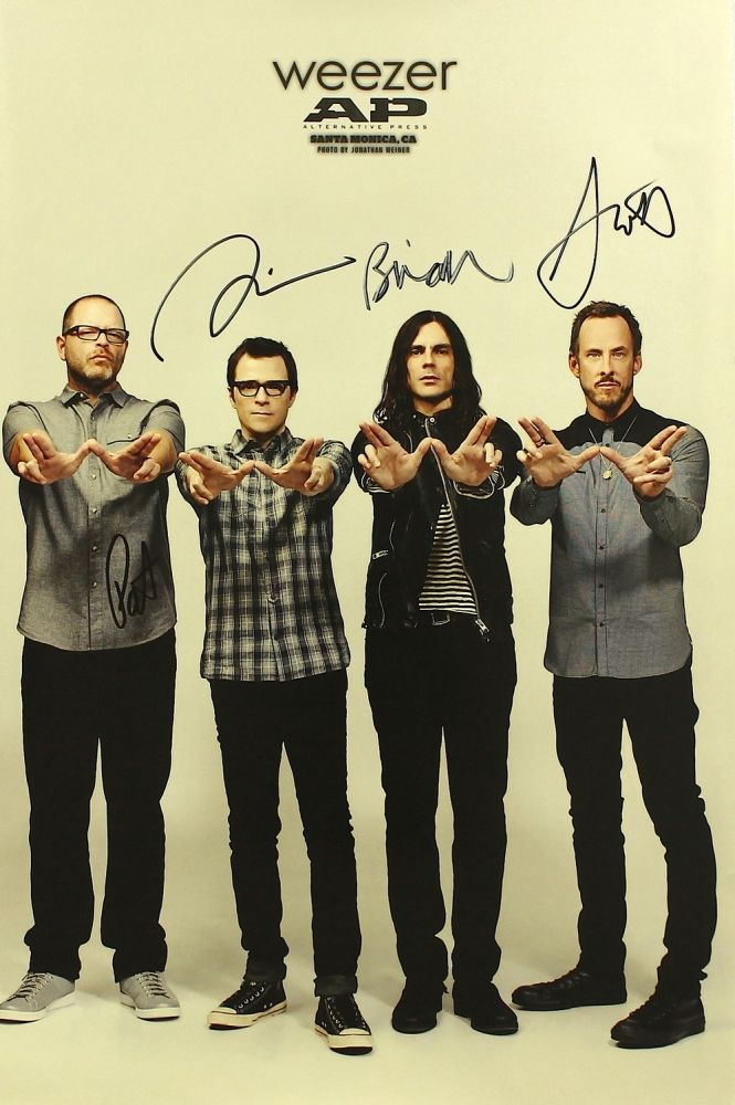 Lot of (2) Weezer Posters Including Band-Signed 11x17 with Rivers Cuomo ...