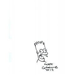 Matt Groening Signed 8x10 Photo With Hand-Drawn Photo (PA LOA)