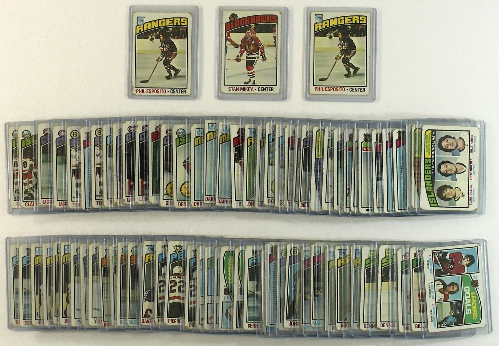 Lot of (79) 1976 Topps Hockey Cards Including Bobby Orr, Tony Esposito ...