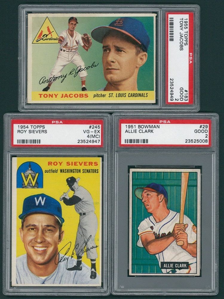 Lot of (3) PSA Graded 1950's Baseball Cards with 1954 Topps #245 Roy ...