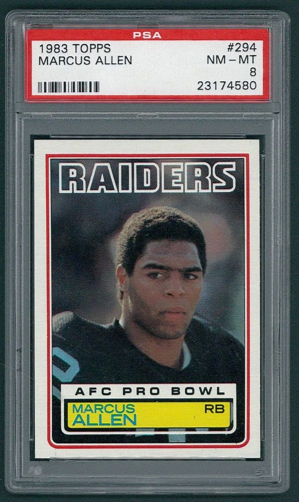 1983 Topps #294 Marcus Allen RC (PSA 8)