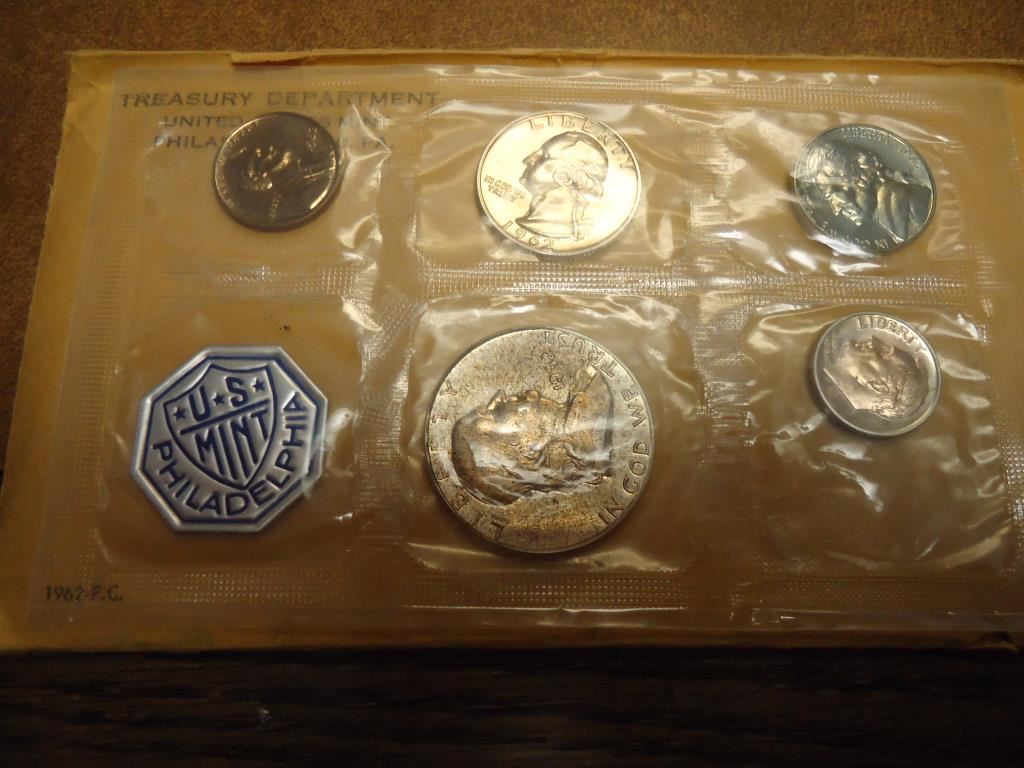 1962 SILVER US PROOF SET (WITH ENVELOPE) TONED