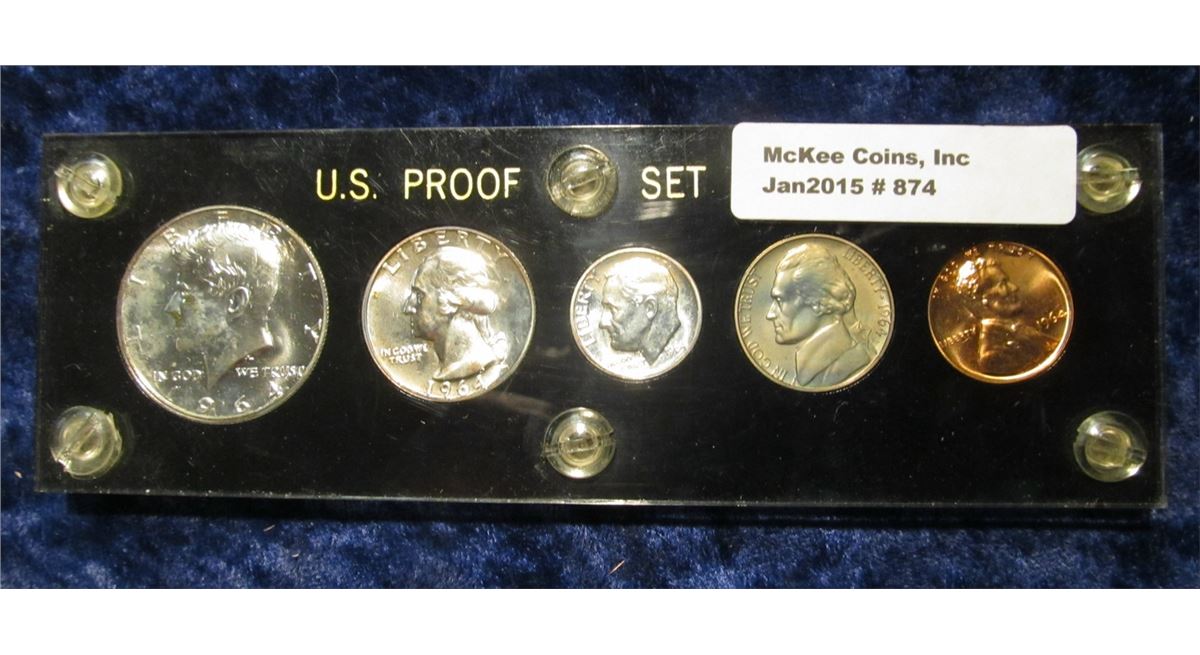 874. 1964 US Proof Set in a Capital Plastics acrylic holder
