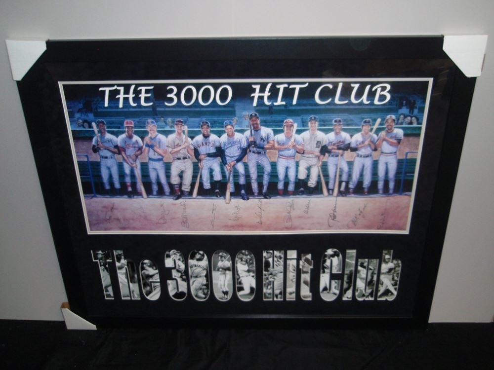 The 3000 Hit Club 35x43 Custom Framed Photo Signed by (12) with Stan ...