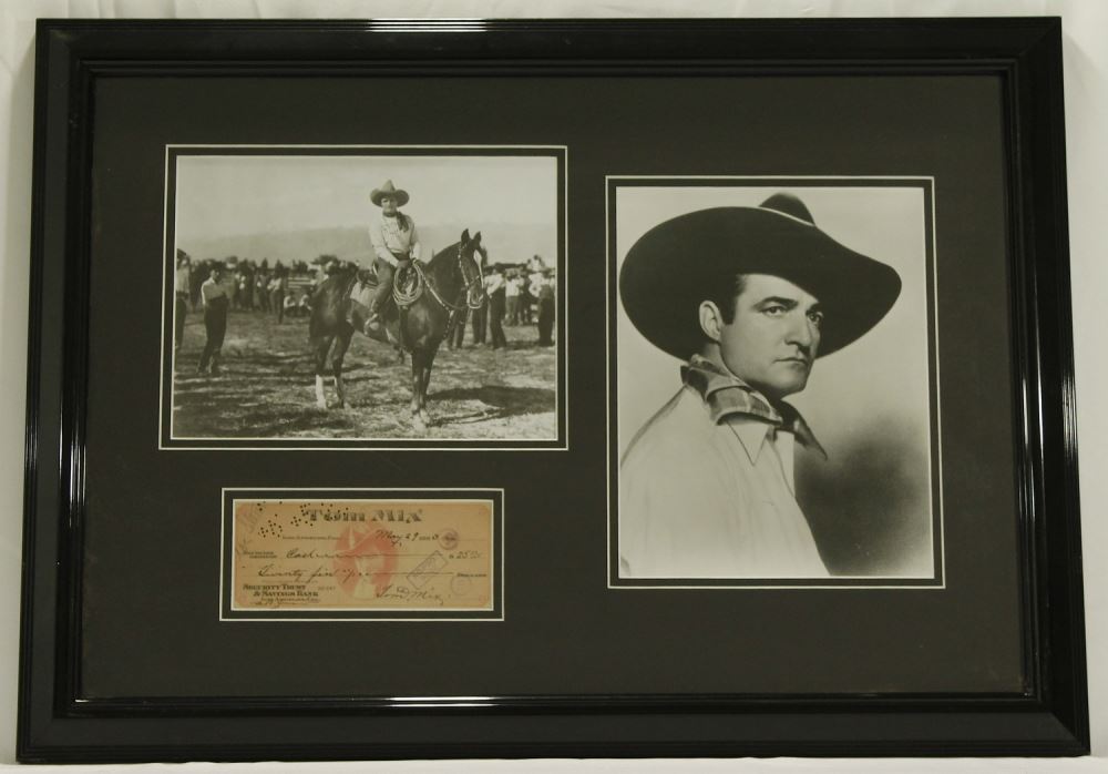 Tom Mix Signed Vintage Bank Check Custom Framed 25x18 Display Piece ...