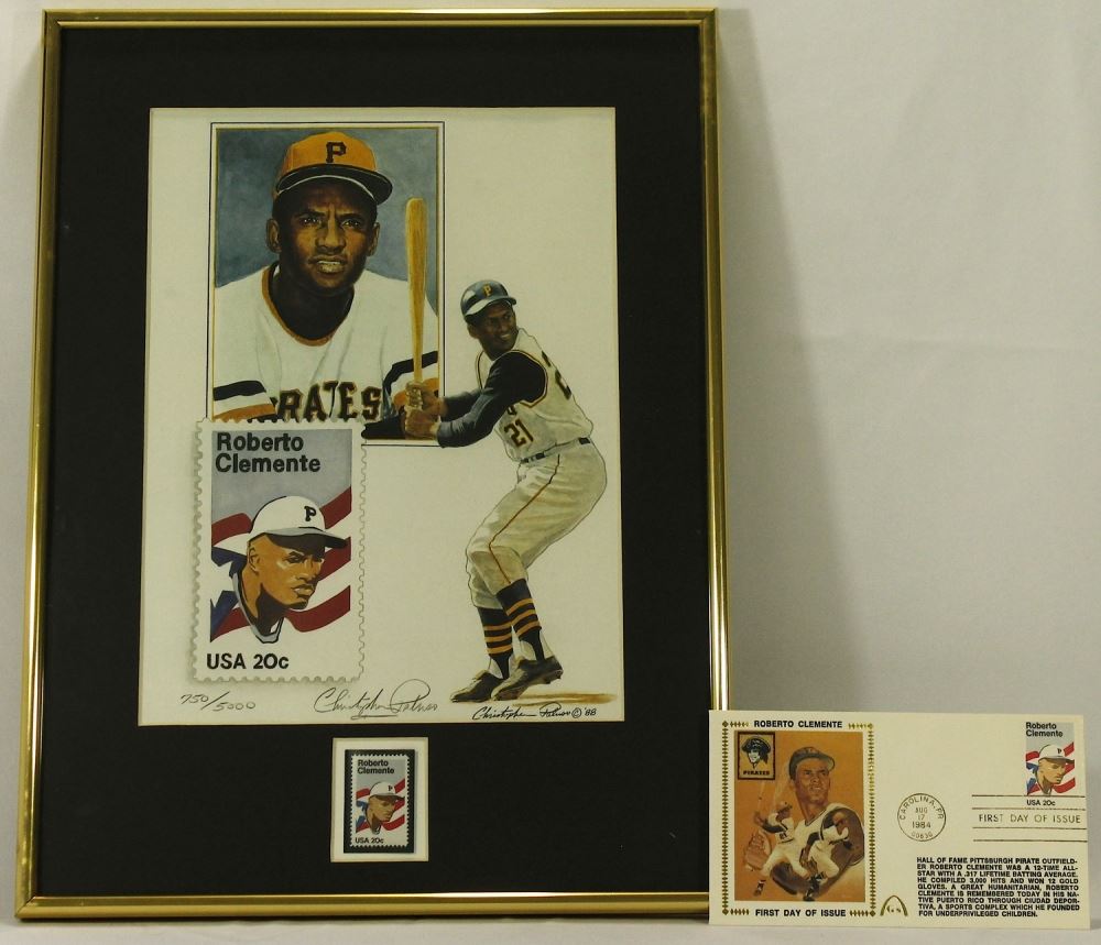 Christopher Paluso Signed Roberto Clemente Pirates 12x16 Custom Framed ...