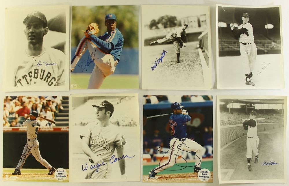 Lot of (8) Signed Baseball 8x10 Photos With Dwight Gooden, Wayne Comer ...