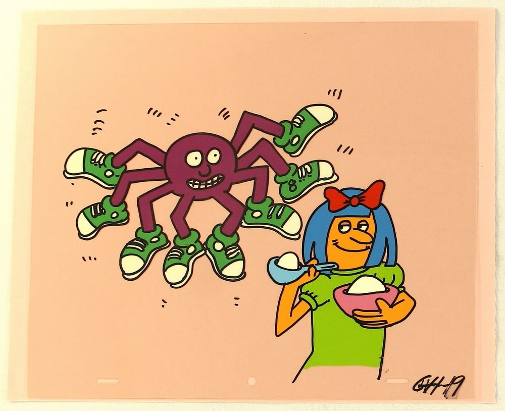 Keith Haring Original "Sesame Street" #8 Hand-Painted Animation Cel (PA ...