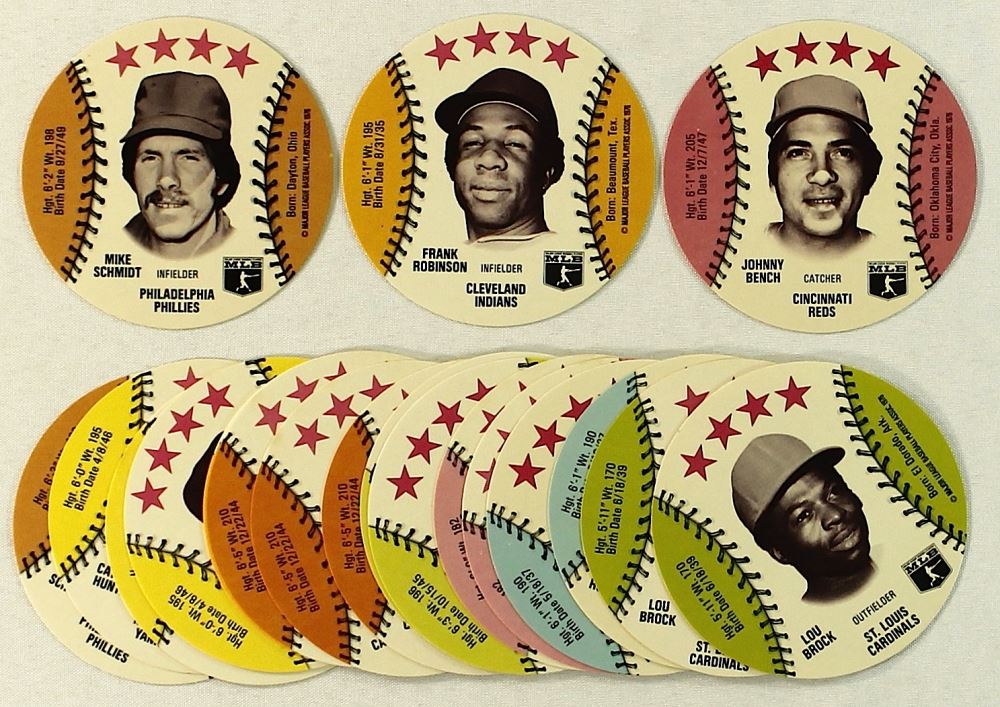 Lot of (18) 1976 Islay Baseball Discs with Mike Schmidt, Frank Robinson ...
