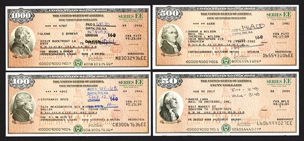 U.S. Savings Bond, Series EE ca. 1981-2006 Bond Assortment.